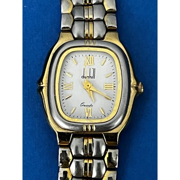 Dunhill | Accessories | Vintage Dunhill Stainless Silver Gold Dial ...